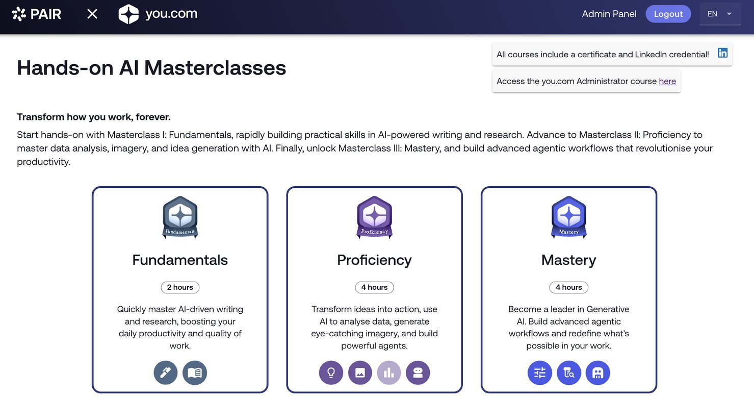 AI Skilling & Certification via You.com